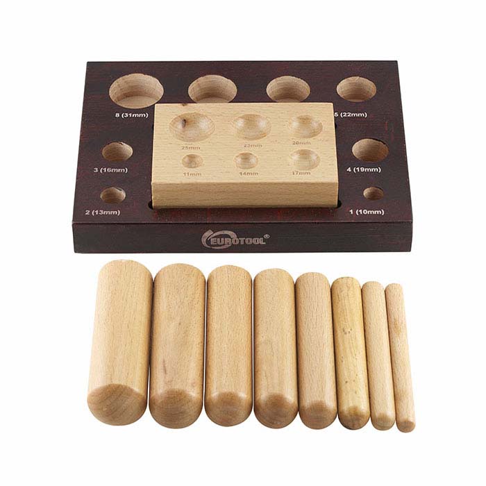 Wood Dapping Block and Punch Set with Stand - RioGrande