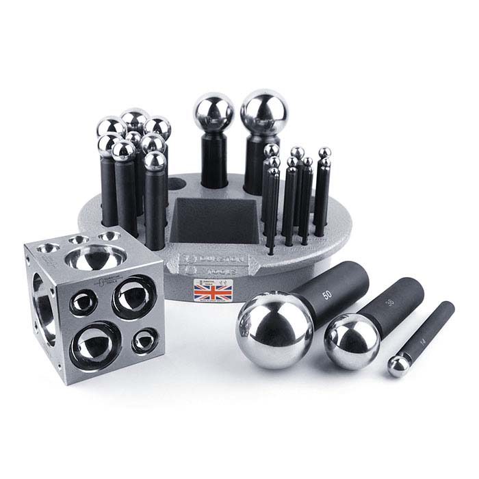 Durston Steel 24-Piece Dapping Set with Block - RioGrande