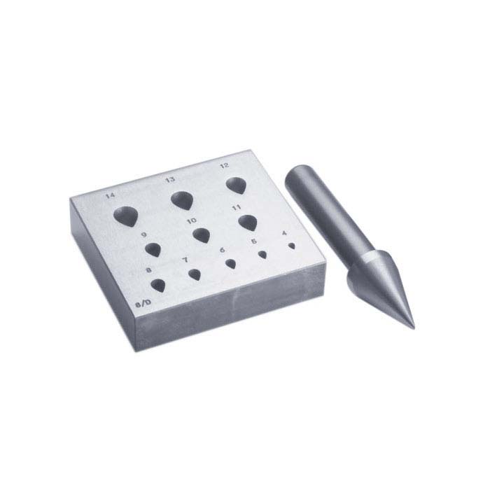 Bezel Forming Block with Punch Teardrop - RioGrande