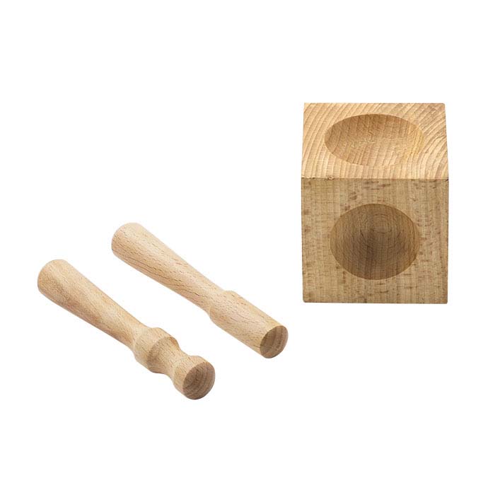 Hardwood Dapping Block and Punch Set - RioGrande