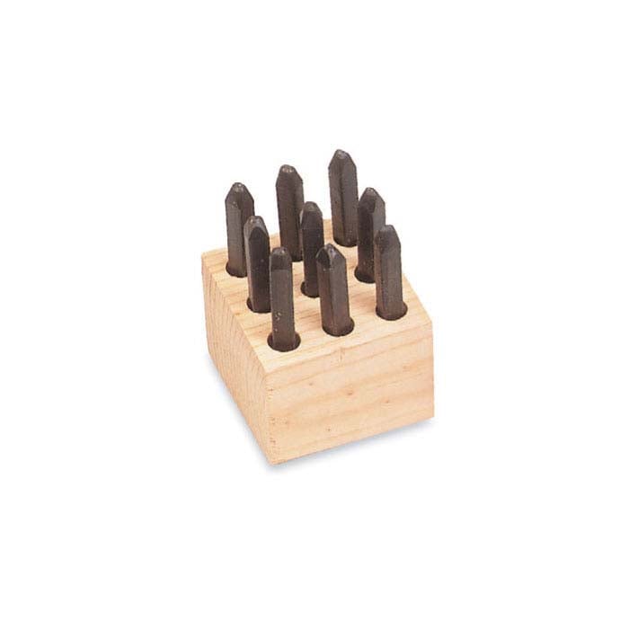 Stamp Set, Numbers 0-9, Straight Shank, 2.4mm Characters - RioGrande