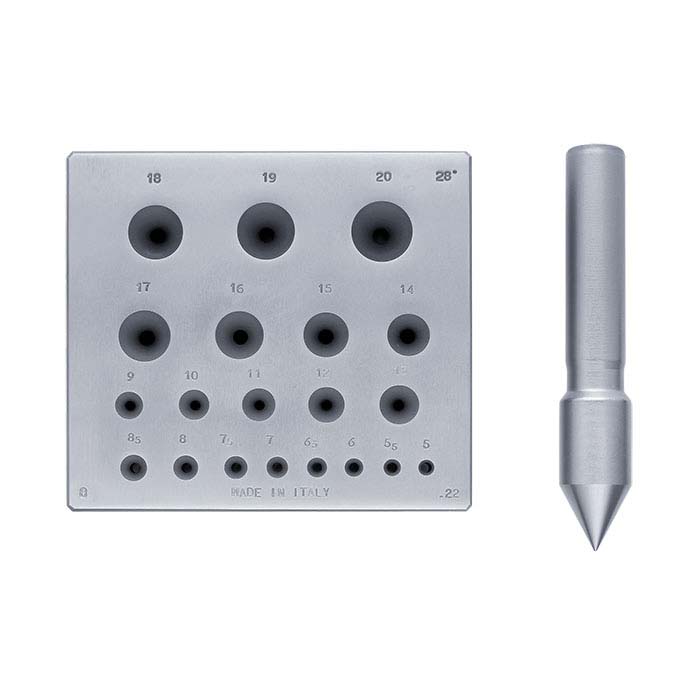 Round Bezel Forming Block with Punch - RioGrande