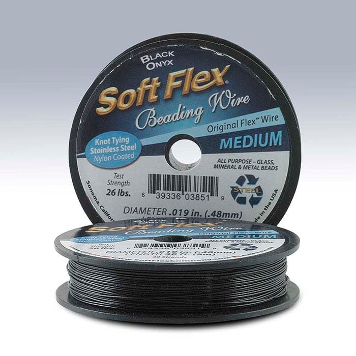 Soft Flex® 49-Strand Black Onyx .019" Beading Wire, 30-ft. Spool ...