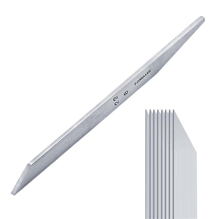 E.C. Muller Carbon Steel Straight Line Graver #22, 8-Line - RioGrande