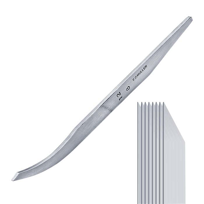 E.C. Muller Carbon Steel Bent Line Gravers #12 - RioGrande