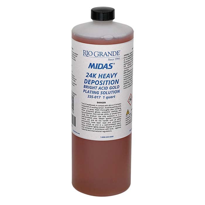 Midas® Heavy-Deposition 24K Bright Yellow Gold Plating Solution, Acid ...