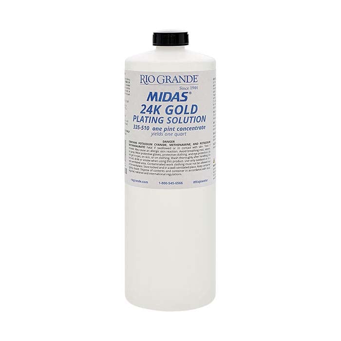 Midas 24K Gold Plating Solution, Cyanide-Based - RioGrande