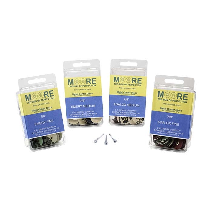 E.C. Moore Brass-Center Snap-On Snap-Off Paper-Backed Sanding Disc Kit ...