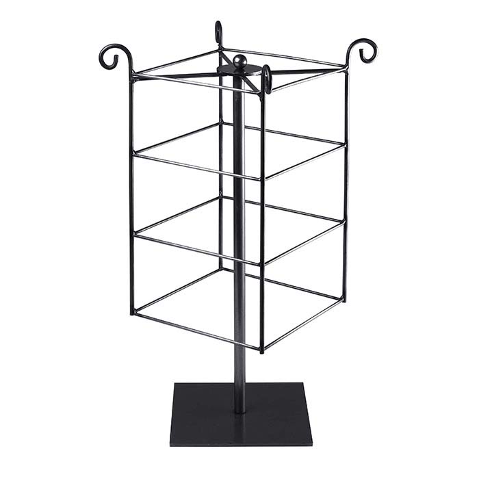 Natural-Finish Wrought Iron Rotating Jewelry Card Display - RioGrande