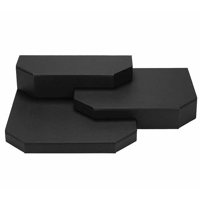 Black Faux Leather Three-Piece Riser Display Set - RioGrande