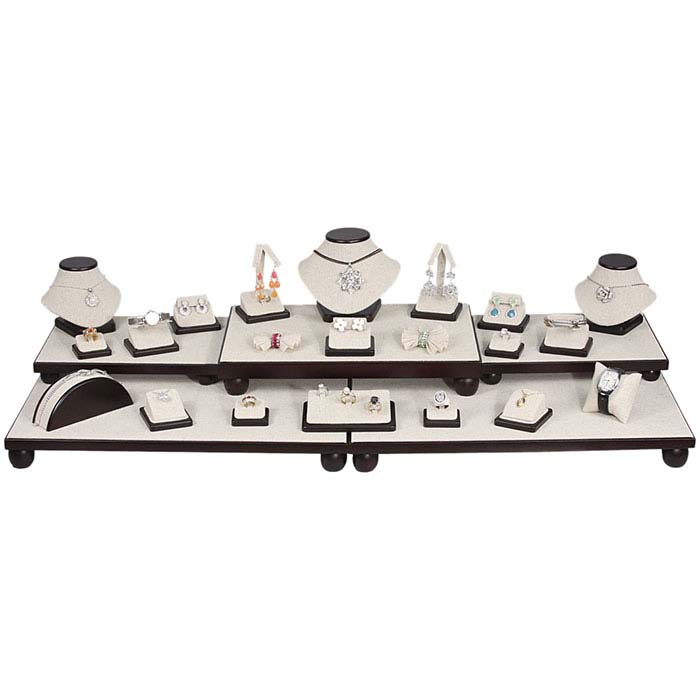 Natural Linen Display Collection with Wood Trim, 26-Piece - RioGrande