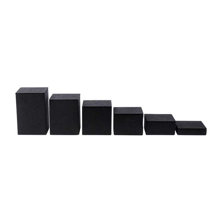 Black Linen Square Block Riser Display Set - RioGrande