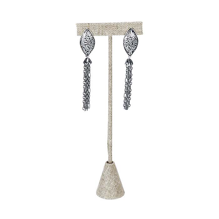 Natural Linen T-Stand Earring Display, 7-1/2" - RioGrande