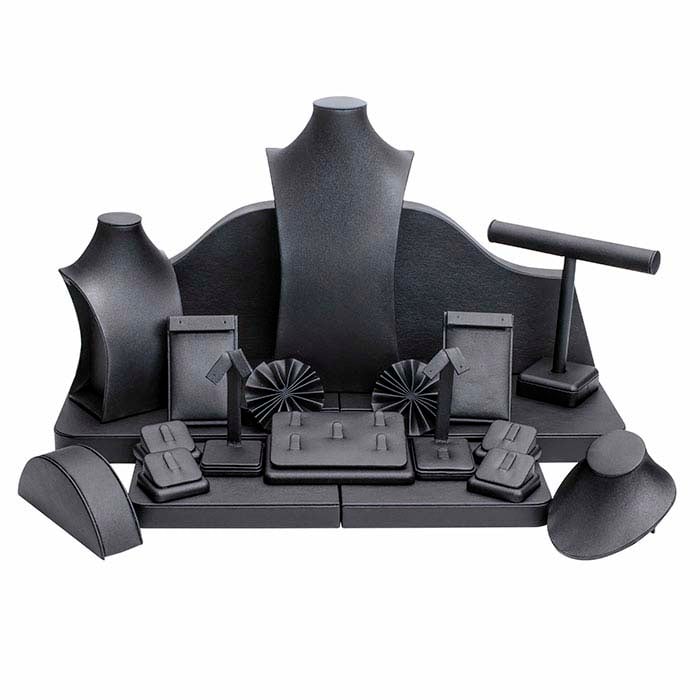 Black Faux Leather Display Collection, 24-Piece - RioGrande
