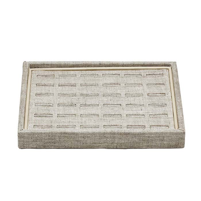 Natural Linen Slotted 36-Ring Tray - RioGrande