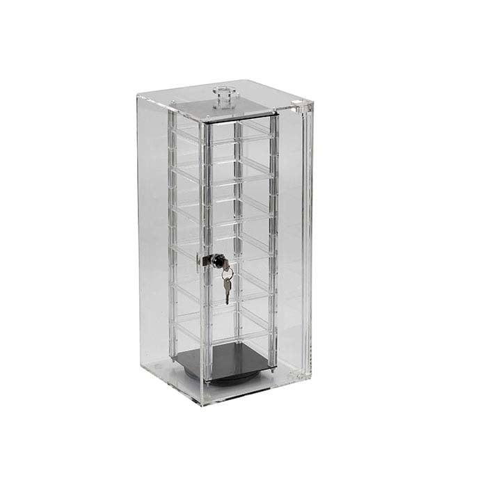 Clear Acrylic Lockable Rotating Hanging Card Display - RioGrande