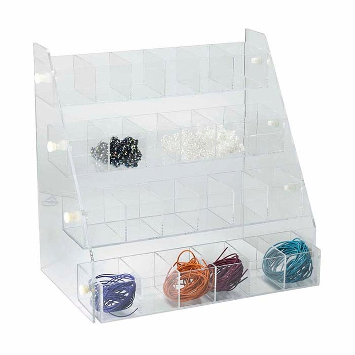 Clear Acrylic Angled Display Case, 24-Compartment - RioGrande