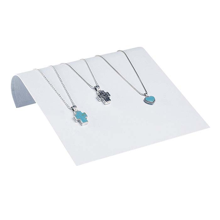 White Faux Leather Ramp Necklace Display - RioGrande