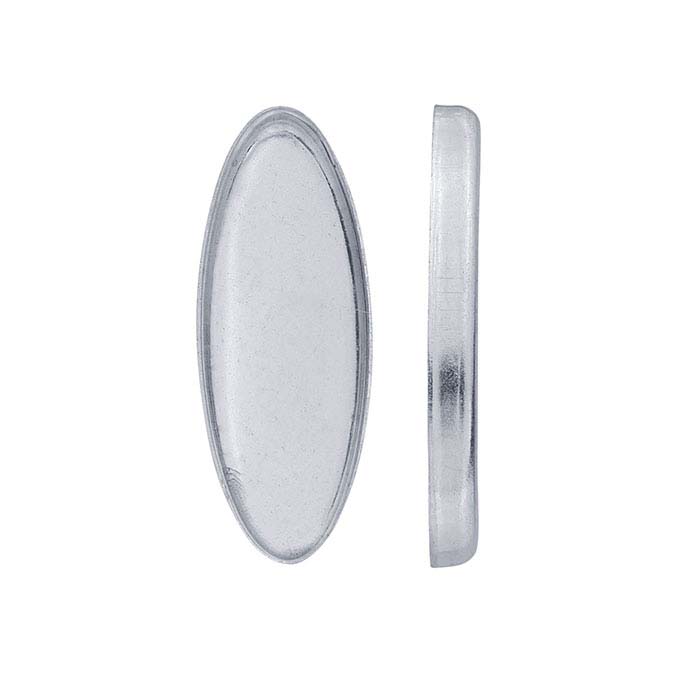 Sterling Silver 20 x 7mm Elongated Oval Bezel Cup Setting - RioGrande
