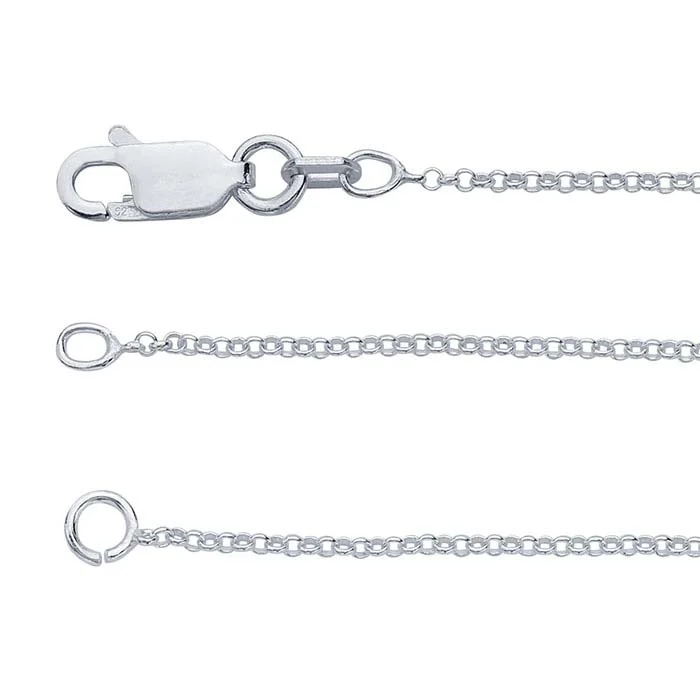 Sterling Silver Round Rolo Chain Necklace Component - RioGrande