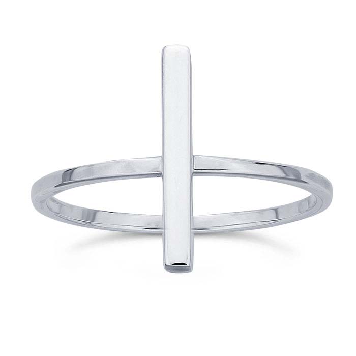 Sterling Silver Long Rectangle Bar Ring - RioGrande