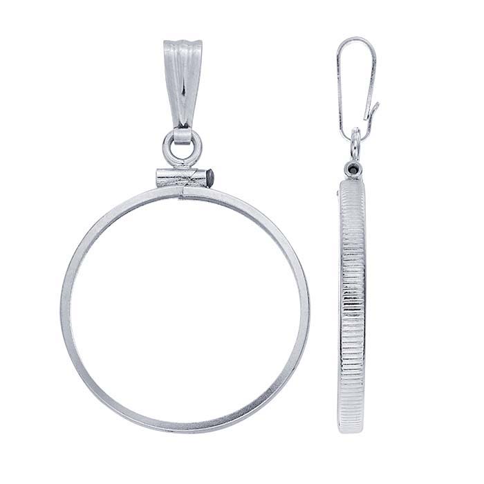 Sterling Silver Coin-Edged Quarter Coin Pendant Mounting - RioGrande