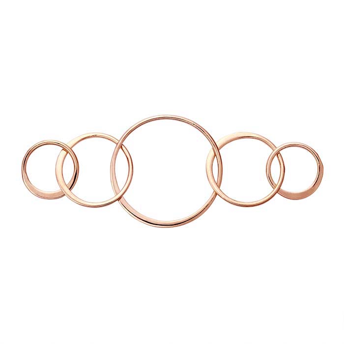 18K Heavy Rose Gold-Plated Sterling Silver Five-Ring Festoon Pendant ...