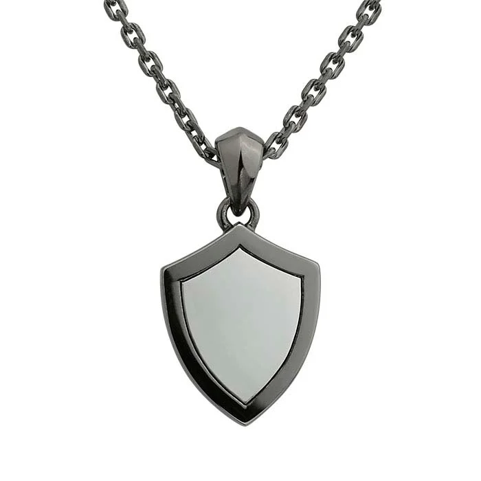 Sterling Silver Two-Tone Shield Necklace - RioGrande