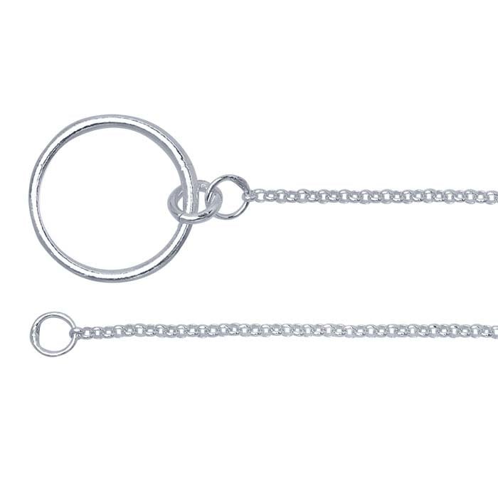 Sterling Silver Round Rolo Chain Lariat - RioGrande