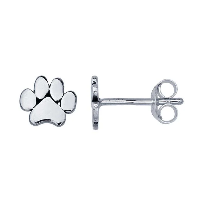 Sterling Silver Paw-Print Post Earrings - RioGrande