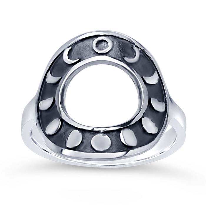 Sterling Silver Circular Moon Phase Ring - RioGrande
