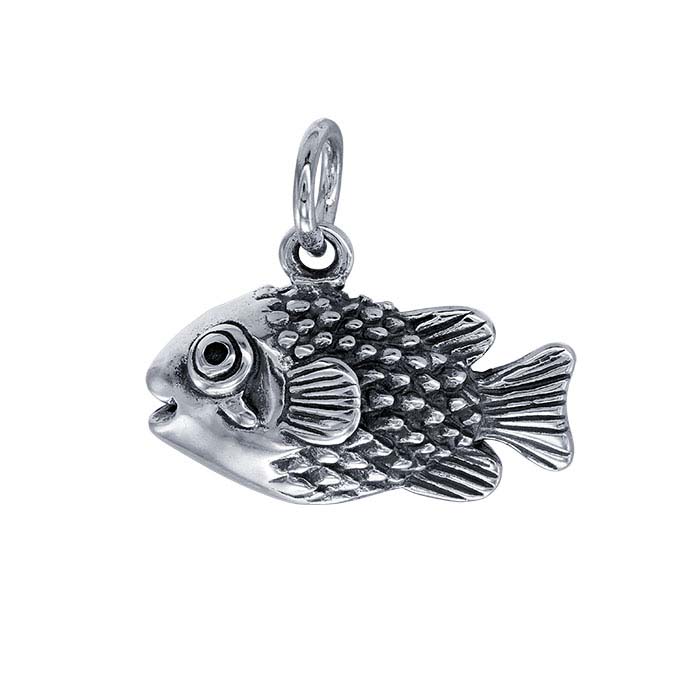 Sterling Silver Puffer Fish Charm - RioGrande