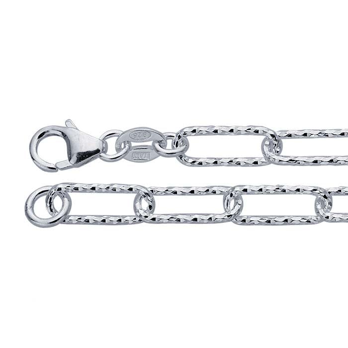 Sterling Silver 4.4mm Diamond-Cut Oval Cable Chain - RioGrande