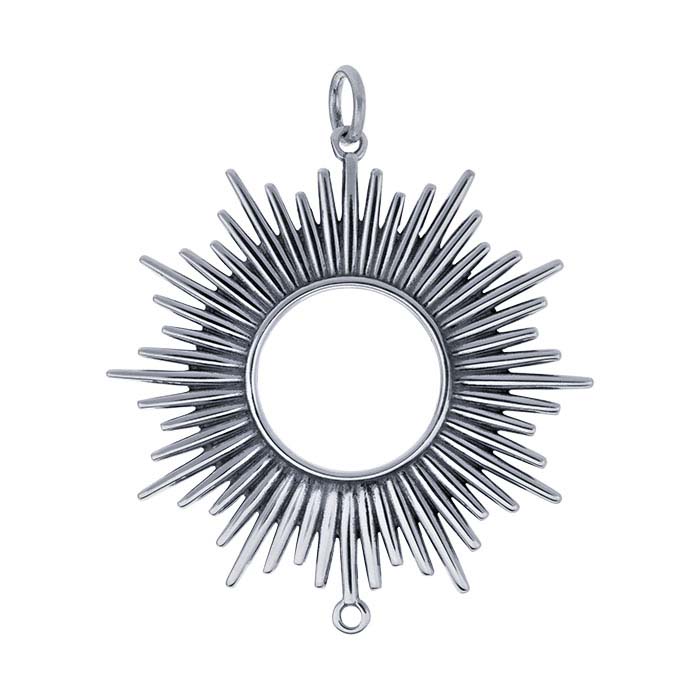 Sterling Silver Spikey Sun Pendant - RioGrande