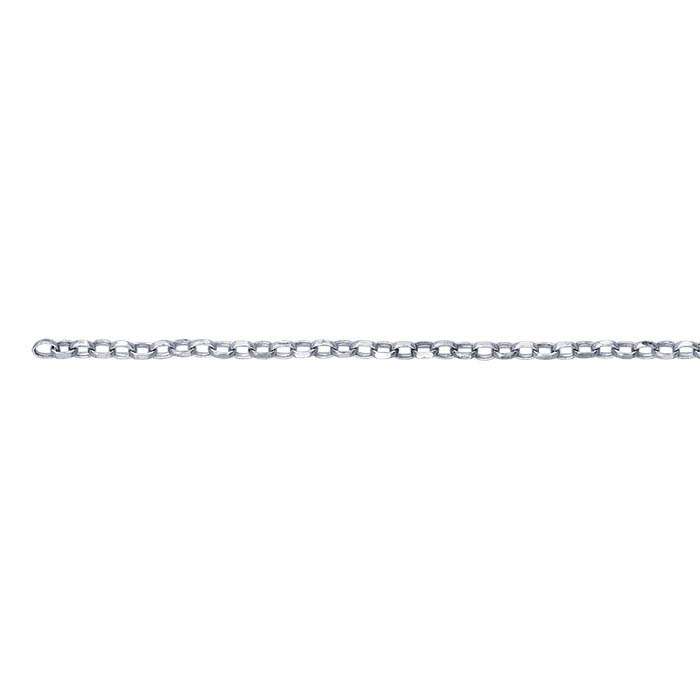 Argentium® Silver Diamond-Cut Oval Rolo Chain, By the Foot - RioGrande