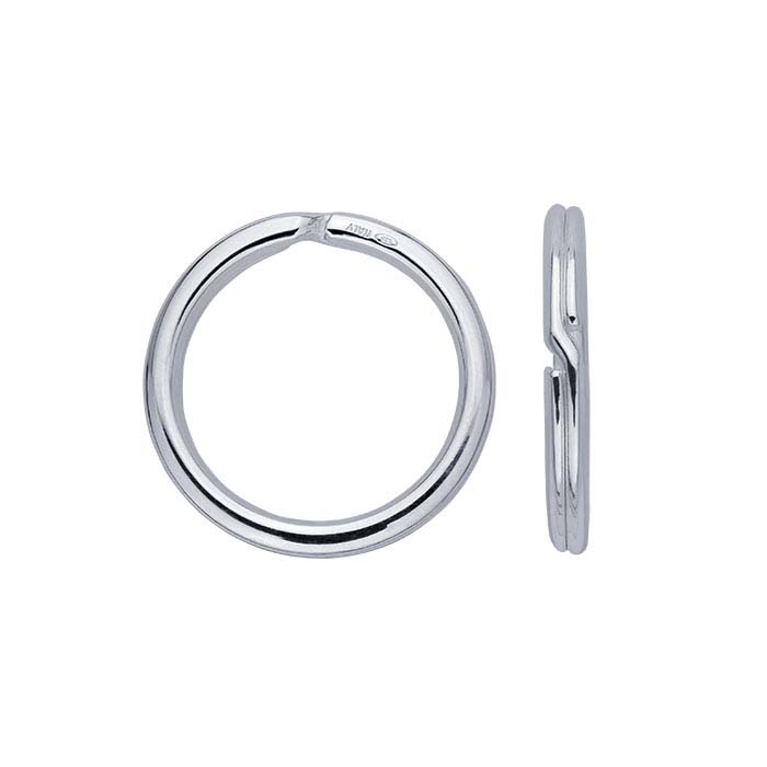 Sterling Silver Half-Round Wire Round Split Ring - RioGrande