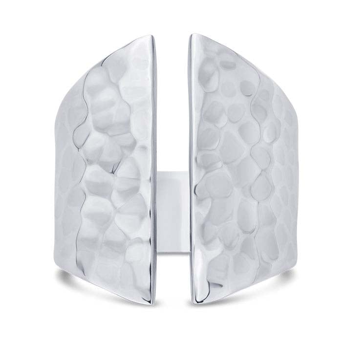 Sterling Silver Hammered Shield Ring, Adjustable - RioGrande
