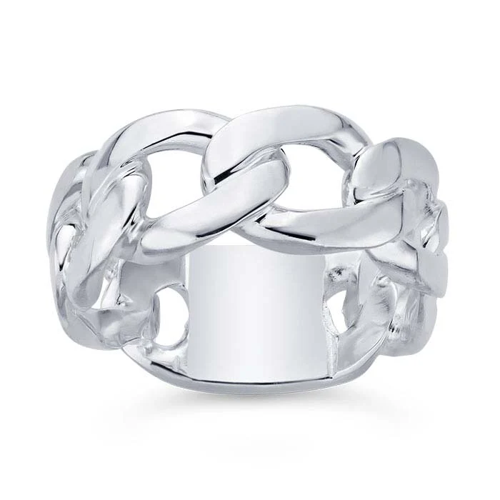 Sterling Silver Curb Chain Ring - RioGrande