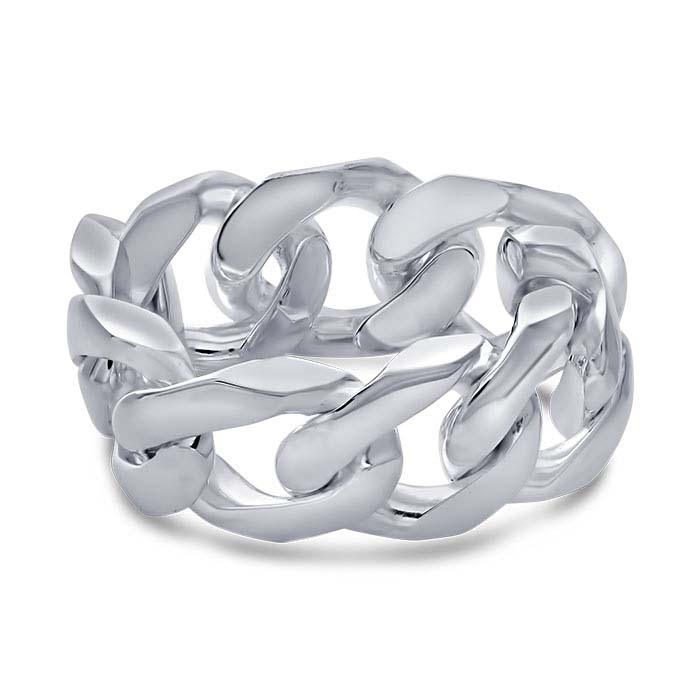 Sterling Silver Curb Chain Ring - RioGrande