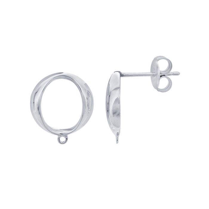 Sterling Silver Circle Post Earring with Closed Ring - RioGrande