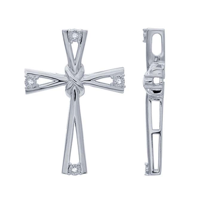 Sterling Silver Diamond-Set Cross Pendant - RioGrande
