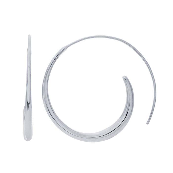 Sterling Silver Tapered Hoop Earring - RioGrande