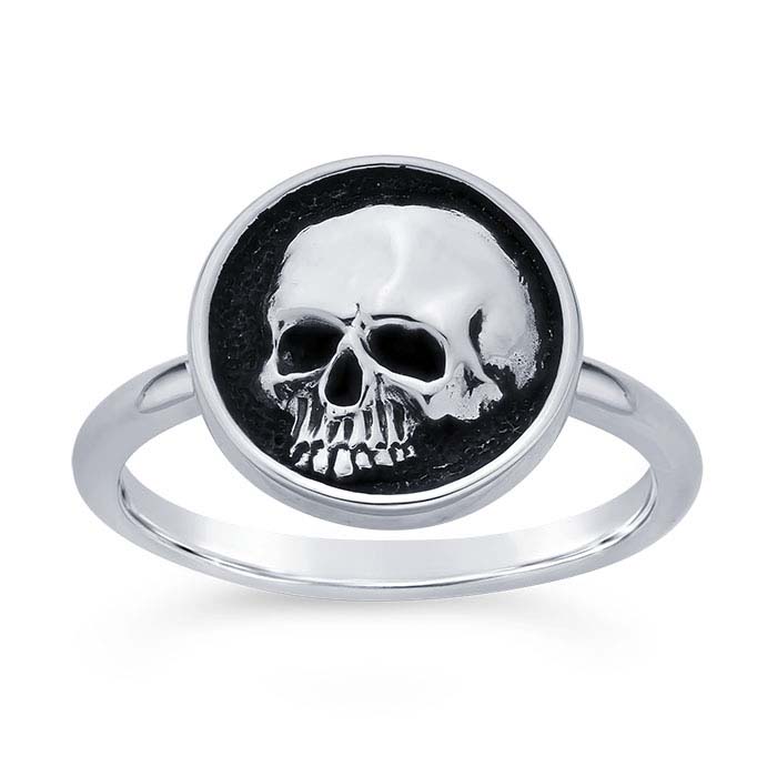 Sterling Silver Shadow Box Skull Ring - RioGrande
