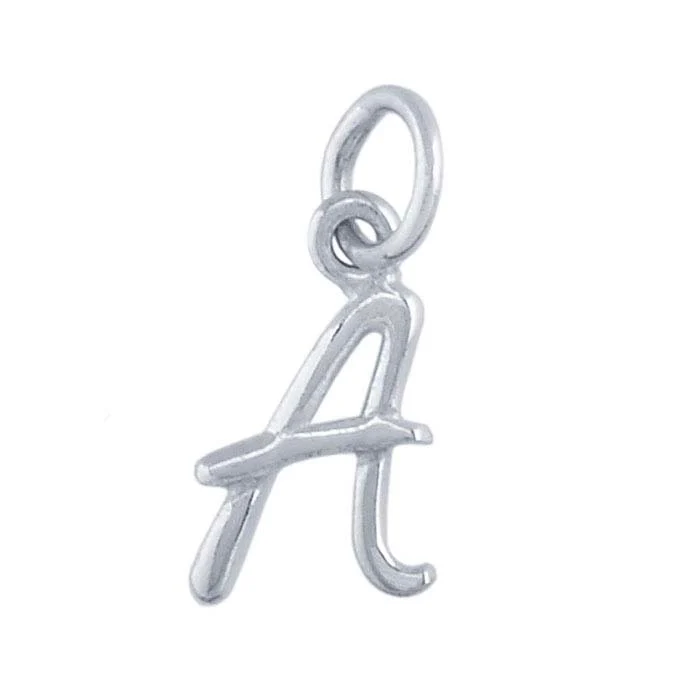 Sterling Silver Cursive Alphabet Charm - RioGrande