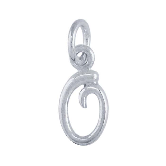 Sterling Silver Cursive Alphabet Charm, "O" - RioGrande