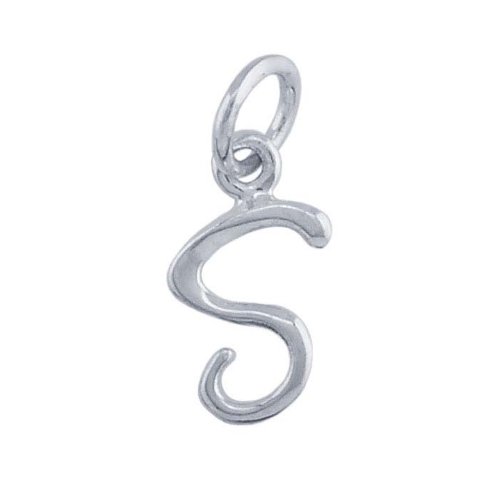 Sterling Silver Cursive Alphabet Charm, "S" - RioGrande