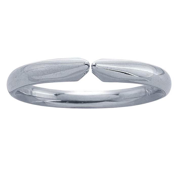 14K White Gold Medium-Weight Pinched Ring Shank, 4-Prong - RioGrande