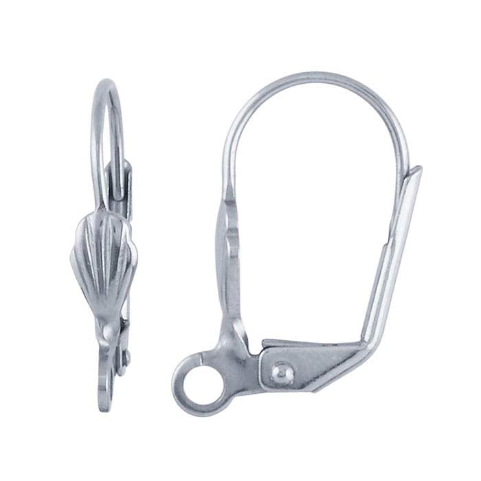 Stainless Steel Shell Lever-Back Ear Wire with Open Ring - RioGrande