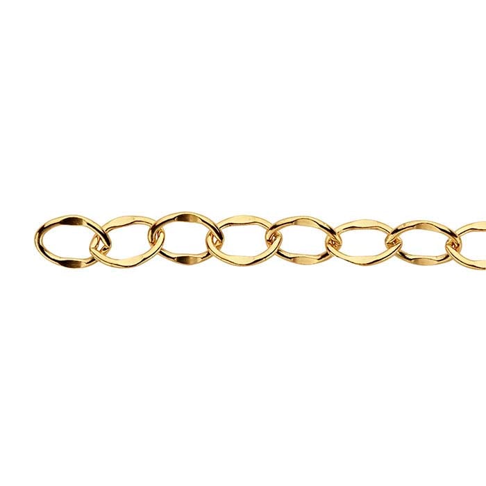 14/20 Yellow Gold-Filled Dapped Oval Cable Chain - RioGrande