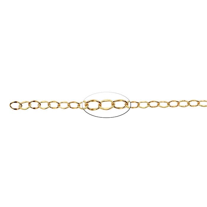 14/20 Yellow Gold-Filled Dapped Oval Cable Chain - RioGrande